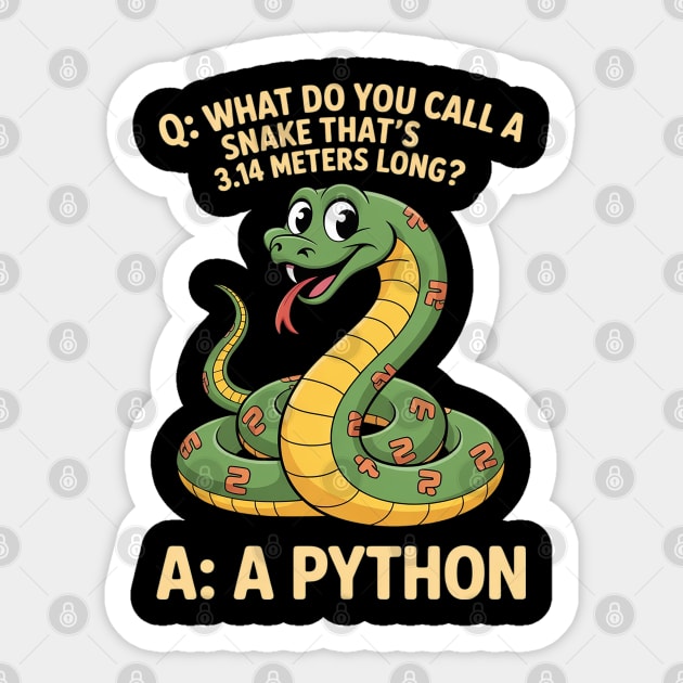 Python Pithon Pi Symbol Math Teacher Pi Day - Python Pithon Pi Symbol Math Teacher Pi - Sticker ...